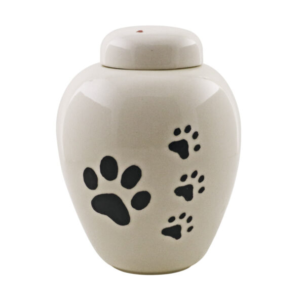 Ceramic White with Big Paw and 3 Small Paws - Cypress View Vet Clinic